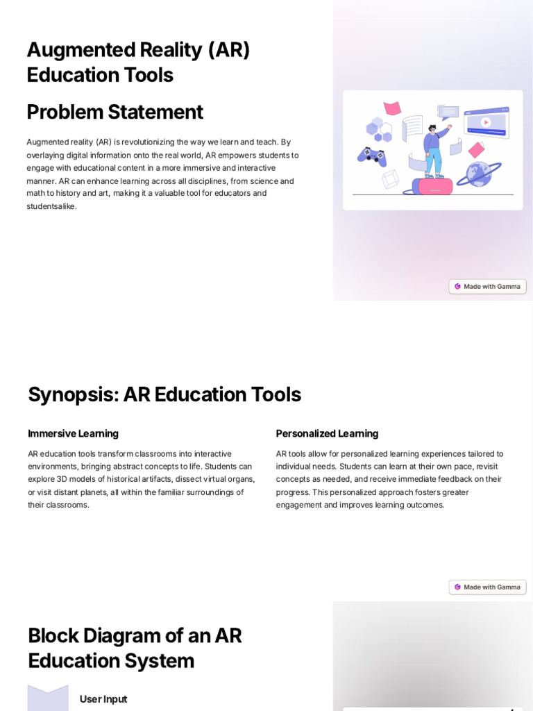 Augmented Reality AR Education Tools | PDF | Augmented Reality ...
