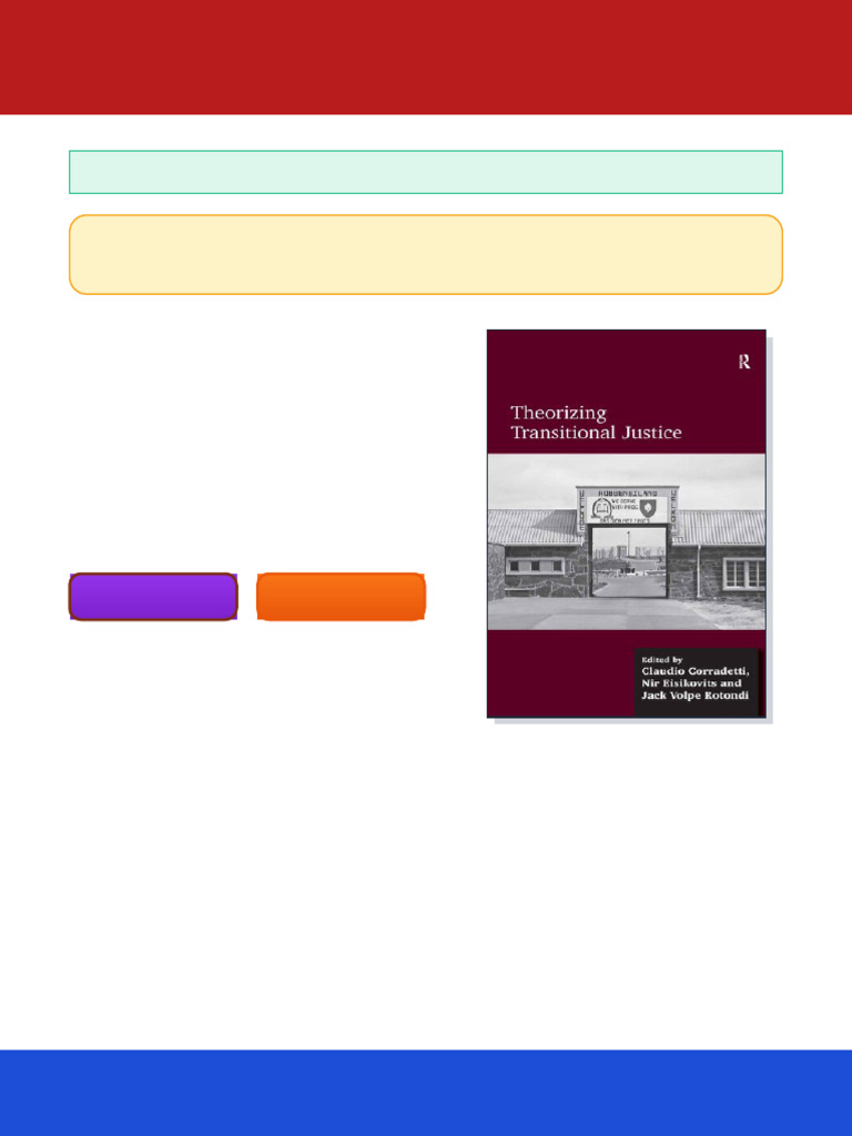 Theorizing Transitional Justice 1st Edition Claudio Corradetti Ed Nir ...