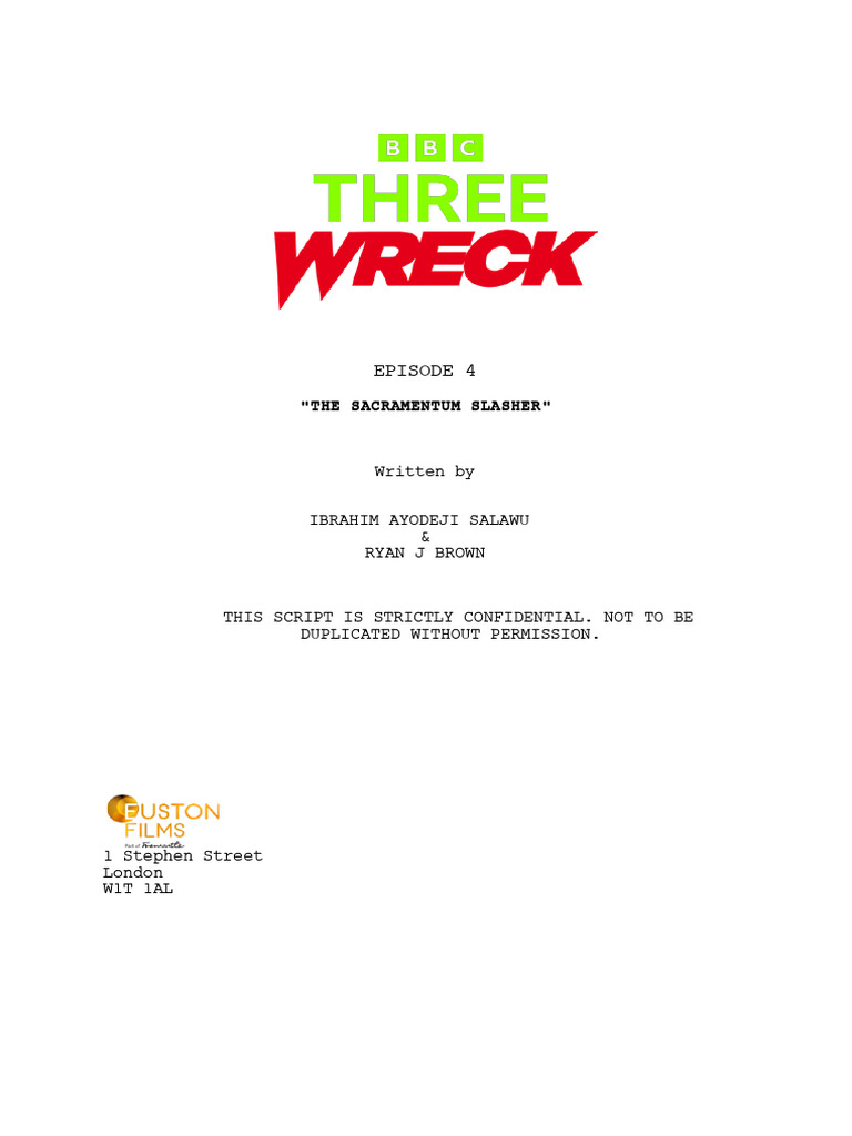Wreck Series 1 Episode 4 Final Shooting Script | PDF