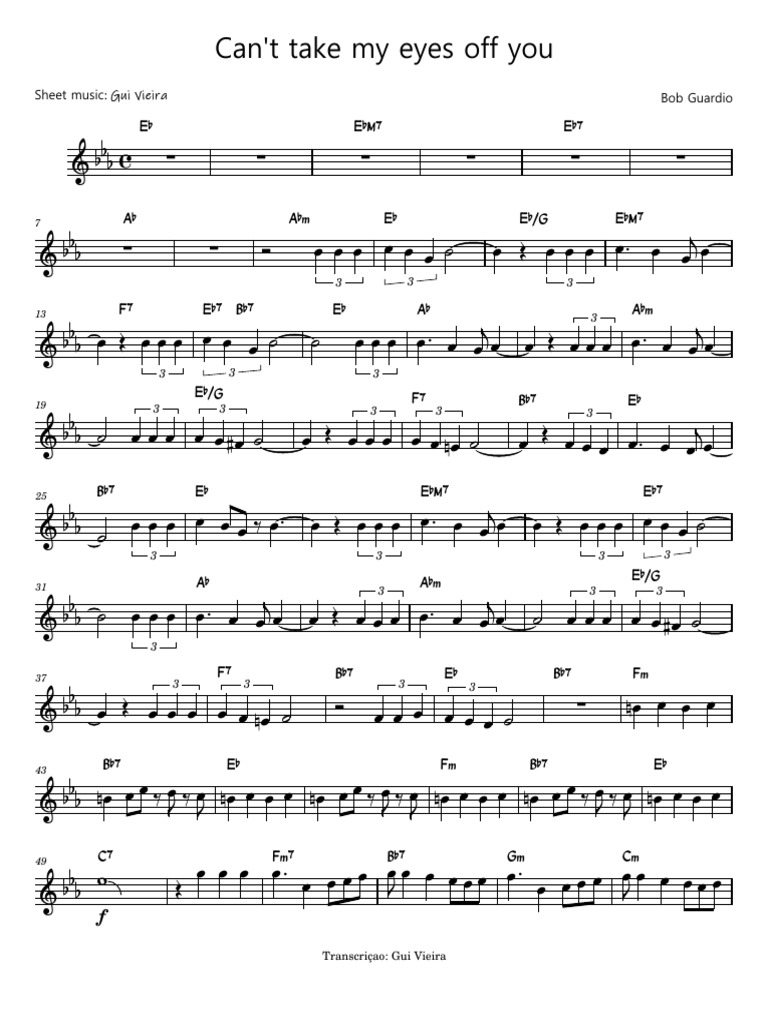 Can't Take My Eyes Off You Sheet Music | PDF