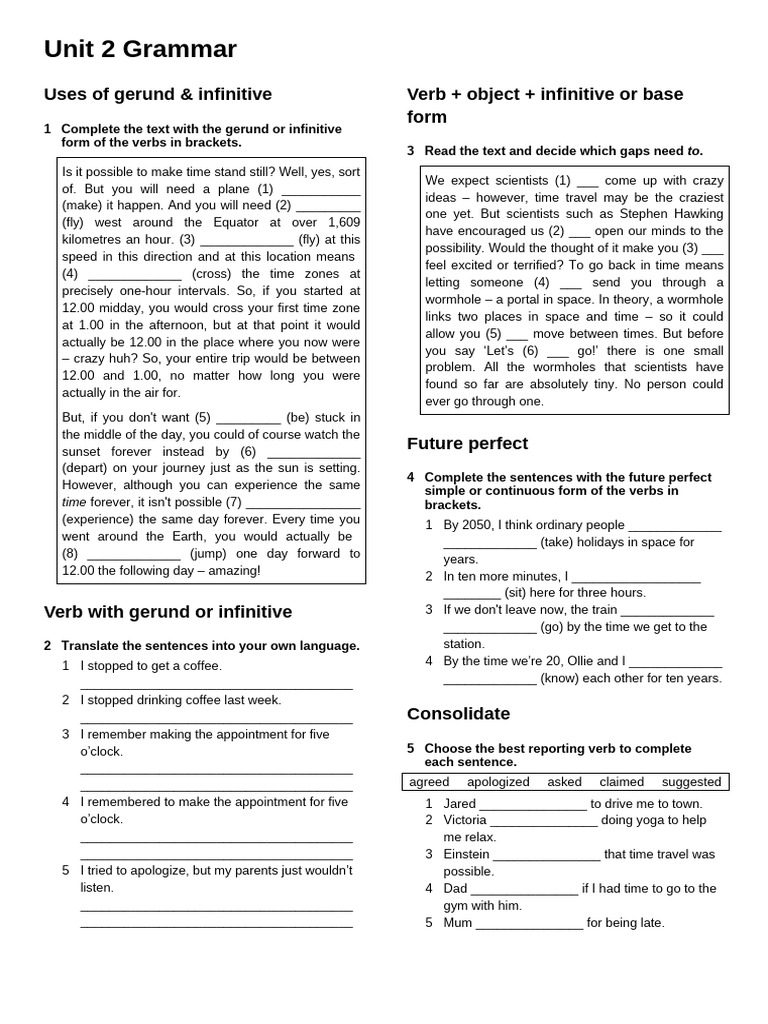 Grammar Unit 2 Pdf Linguistics Syntax