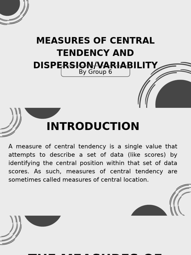 Central Tendency & Variability Explained | PDF | Mean | Variance