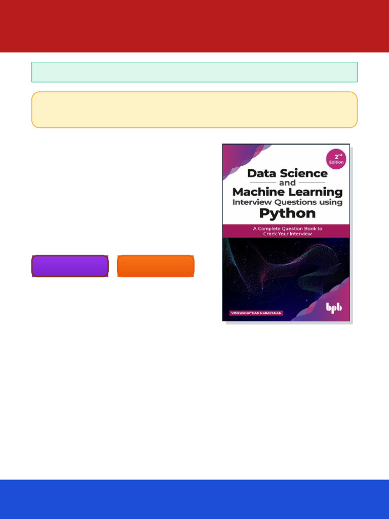 Data Science and Machine Learning Interview Questions Using Python Second Edition Vishwanathan ...