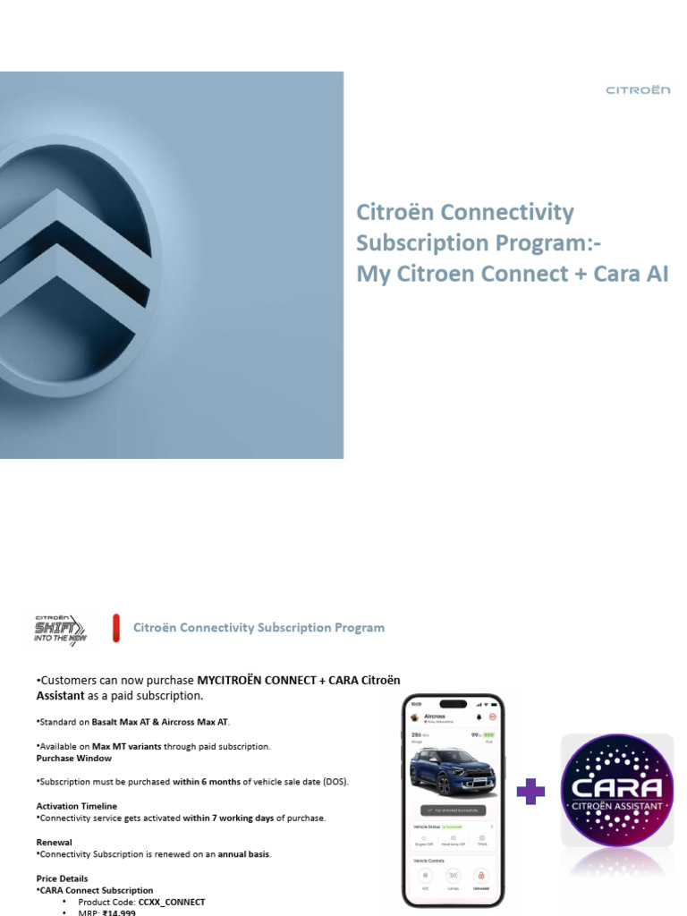 Citroën Connectivity Subscription Guide | PDF