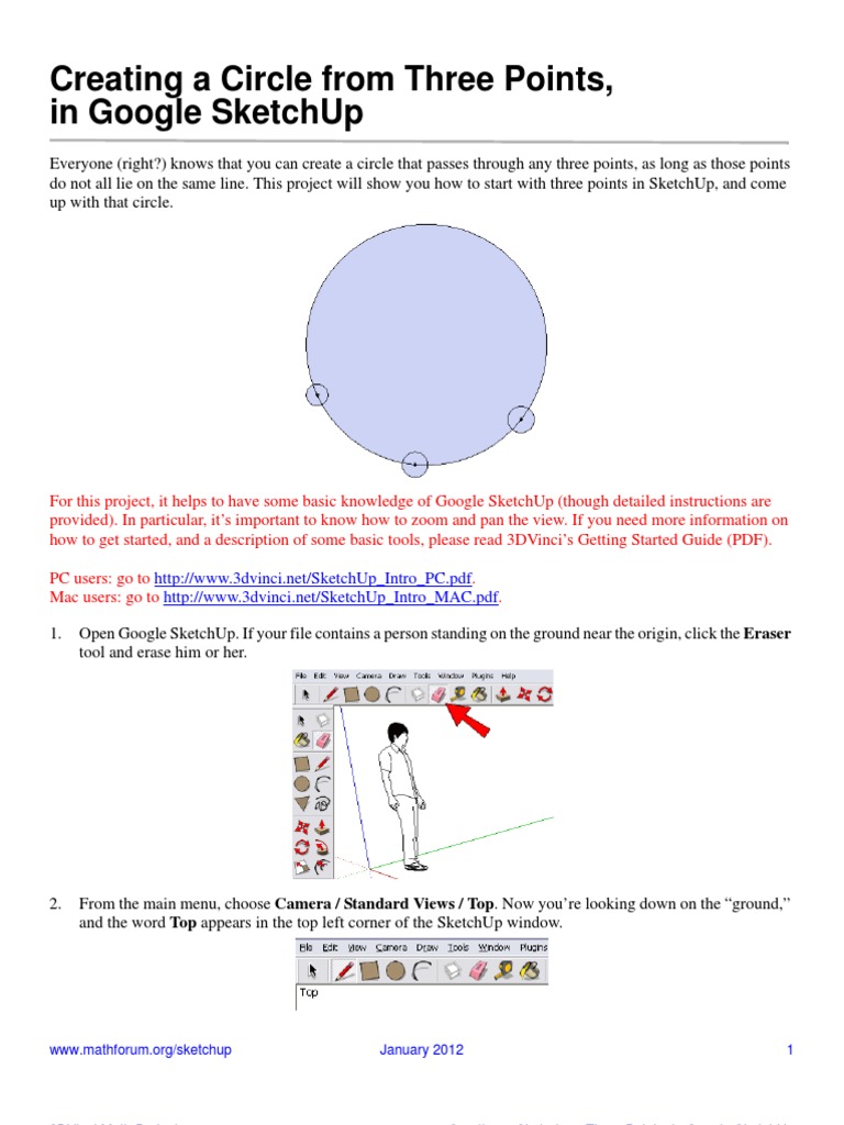 Three Point Circle | PDF | Sketch Up | Computing