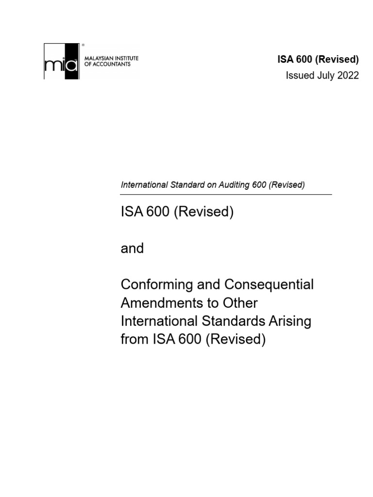 ISA 600 Revised: Group Audit Standards | PDF | Audit | Auditor's Report