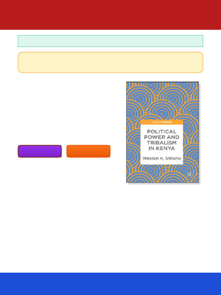 Political Power and Tribalism in Kenya 1st Edition Westen K. Shilaho ebook updated file version ...