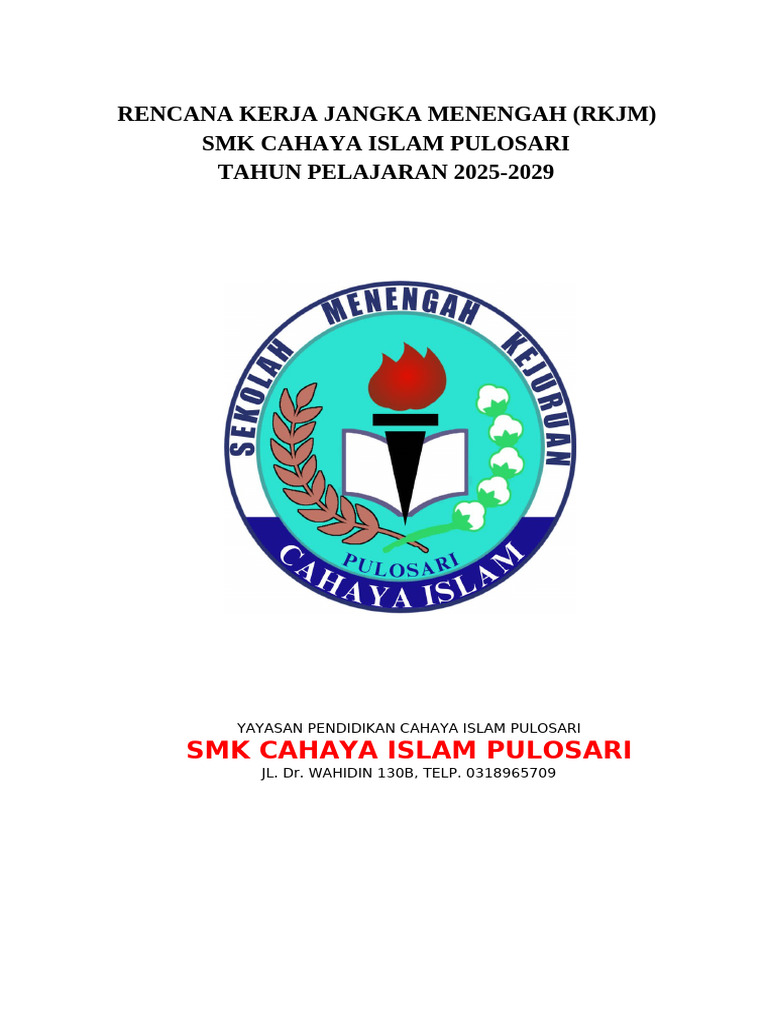 RKJM SMK Cahaya Islam Pulosari 2025-2029 | PDF