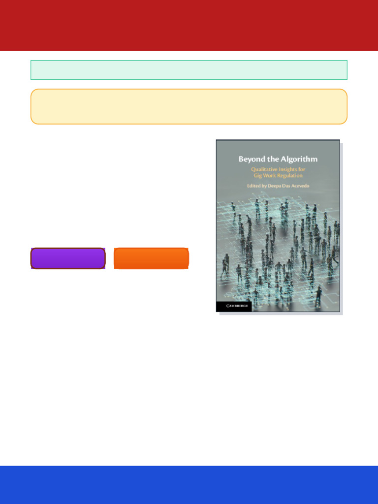 Beyond The Algorithm: Qualitative Insights For Gig Work Regulation ...