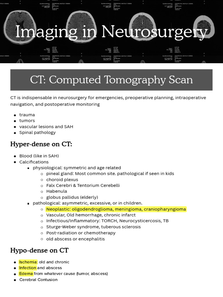 Imaging in Neurosurgery | PDF | Magnetic Resonance Imaging | Medical ...
