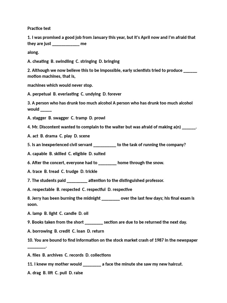 Practice Test | PDF