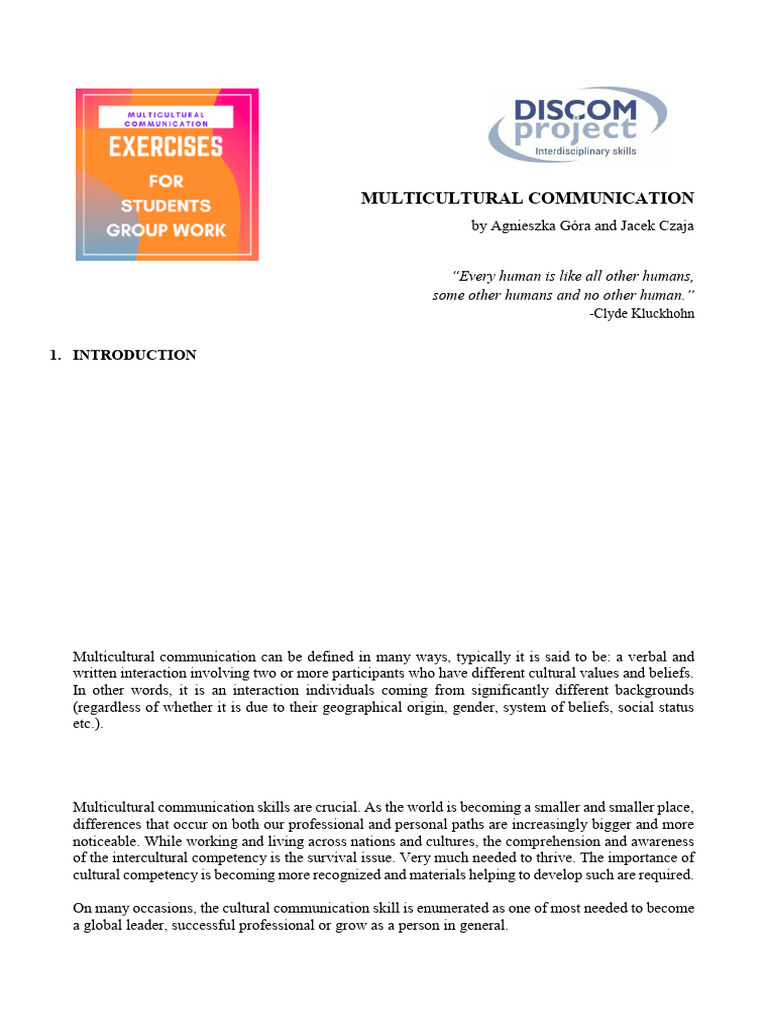 Group - Multicultural Communication | PDF | Communication ...