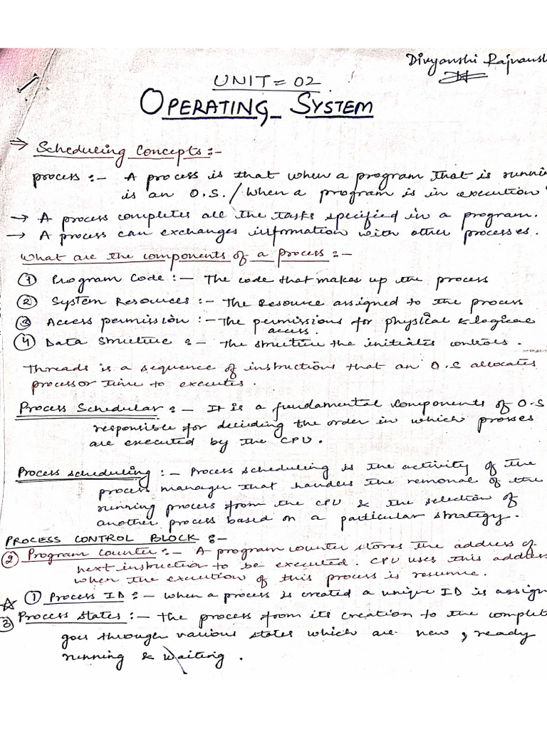 Operating System Unit 2&3 | PDF