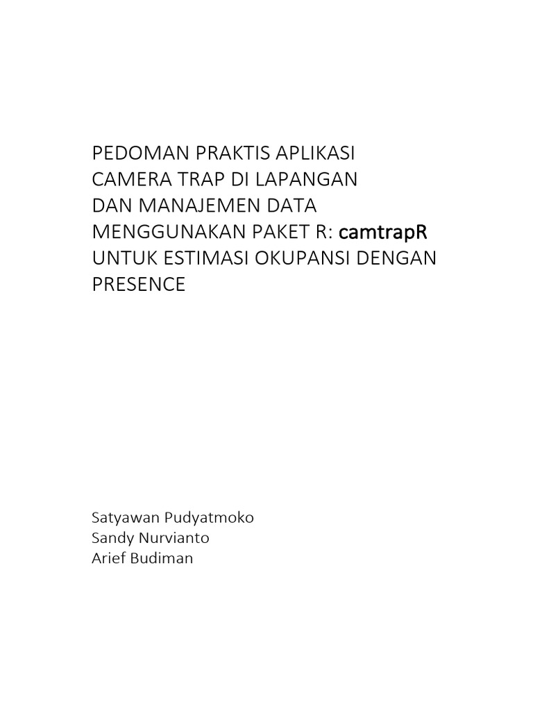 Panduan Camera Trap dan Data R | PDF