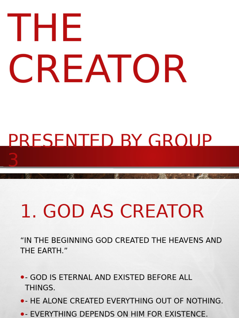 01 The - Creator - and - Creation - Presentation | PDF