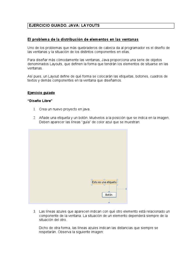 18 Netbeans Java Guiados Layouts | PDF | Ventana (informática) | Software libre