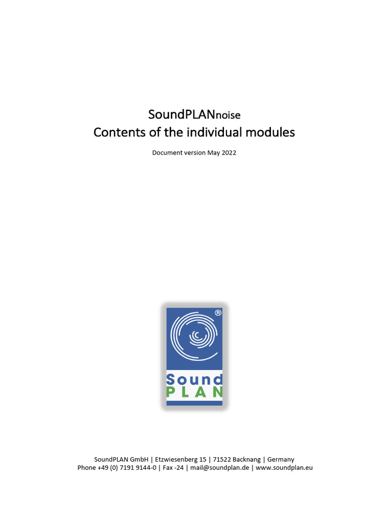 Module Description SoundPLANnoise | PDF | Spreadsheet | 3 D Computer ...