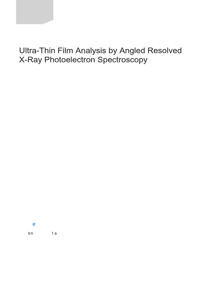 Xps 超薄薄膜分析 | PDF | X Ray Photoelectron Spectroscopy | Spectroscopy