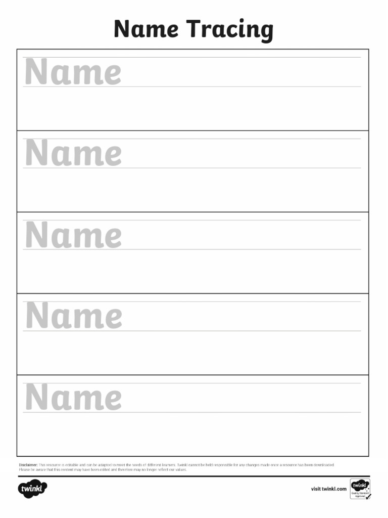 Editable Name Tracing Activity Sheet Us L 1650968962 Ver 3 | PDF