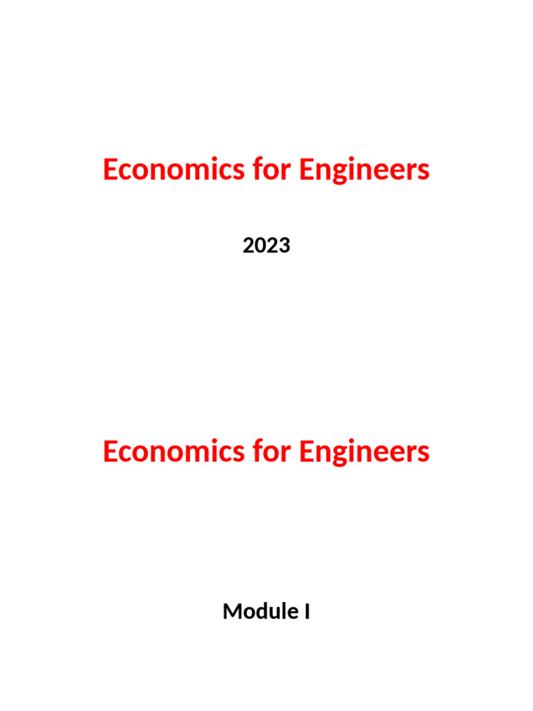 Economics for Engineers Overview | PDF | Economics | Cost Of Goods Sold