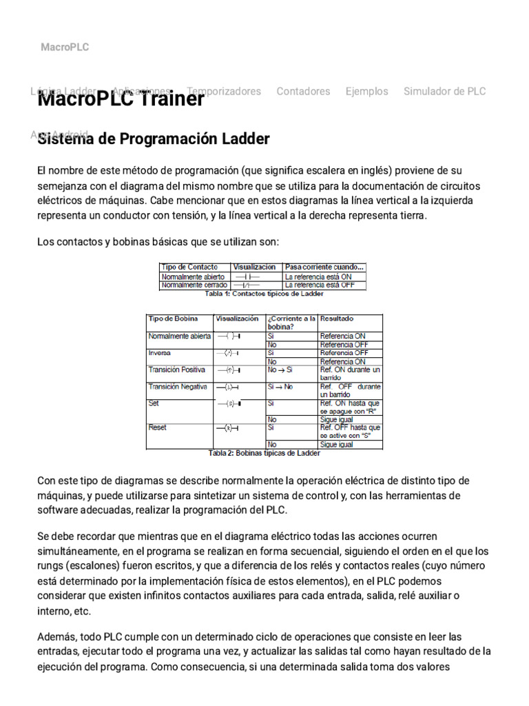 Programación Ladder en PLCs: Guía Completa | PDF | Controlador lógico ...