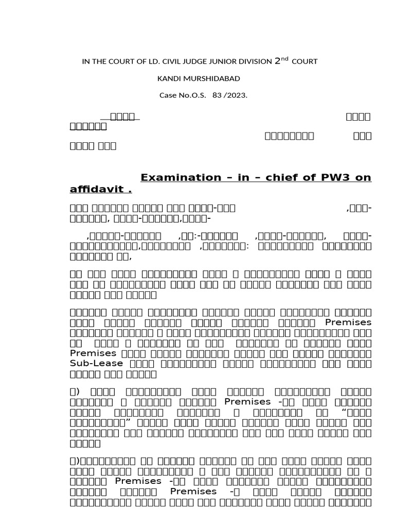 Examination - in - Chief Shyamal Kumar Roy | PDF