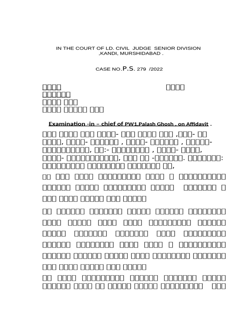 Examination - in - Chief PW1 JPalash Ghosh | PDF