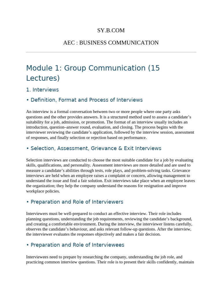 Aec | PDF | Interview | Communication