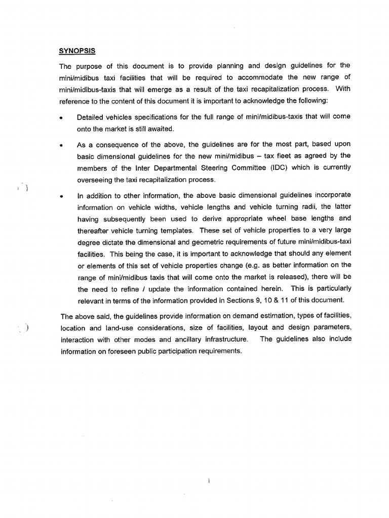 Guidelines For Taxi Facilities | PDF