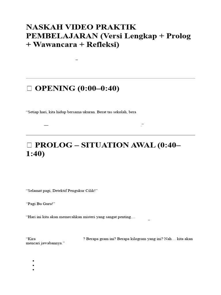 Naskah Video Praktik Pembelajaran Alur Gembira | PDF