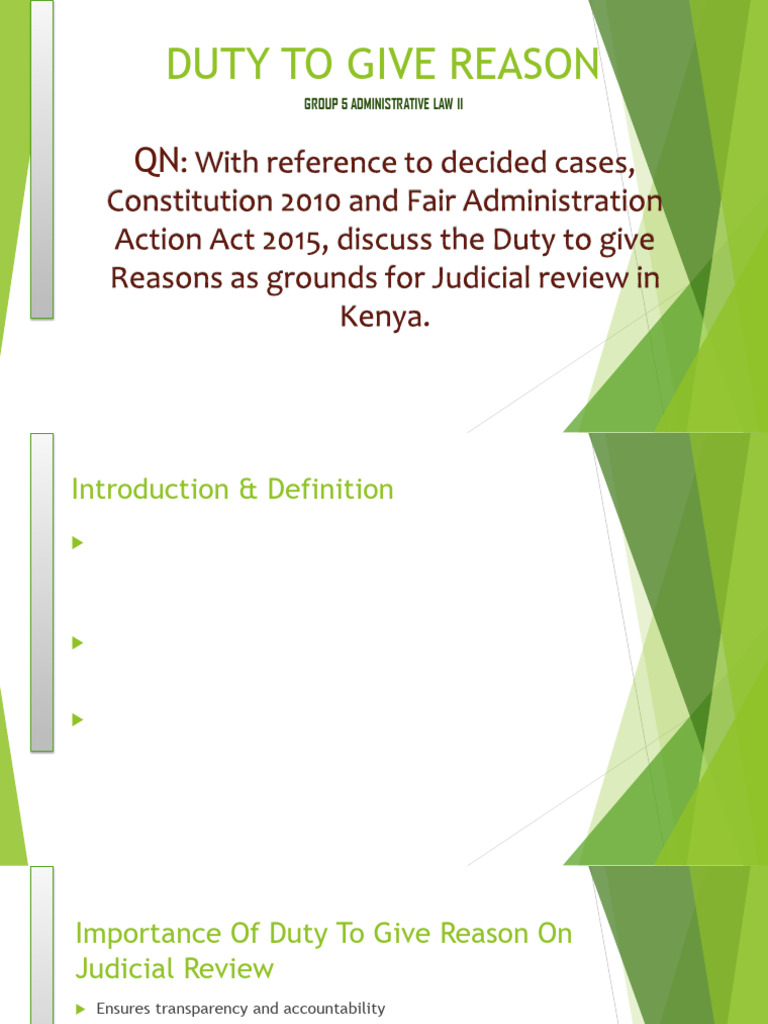 Group 5 - Module 2 Day - Duty To Give Reason Slides | PDF | Common Law ...