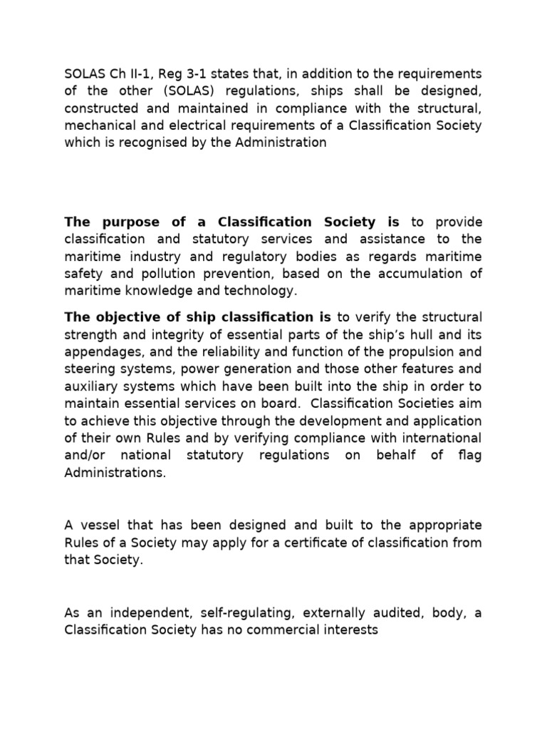 Classification Society - Short | PDF | Ships | Regulatory Compliance