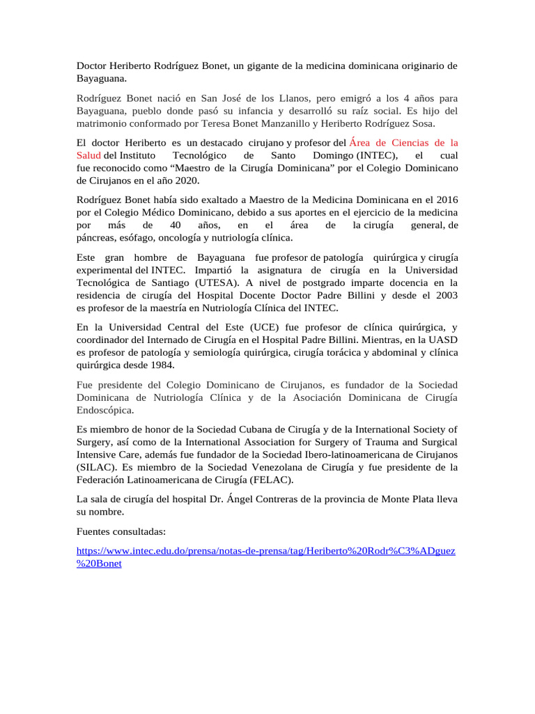 Doctor Heriberto Rodriguez Bonet | PDF