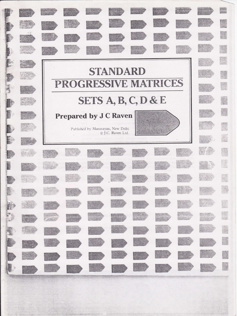 Standard Progressive Matrices Test Set A, B, C, D, e | PDF | Chess ...