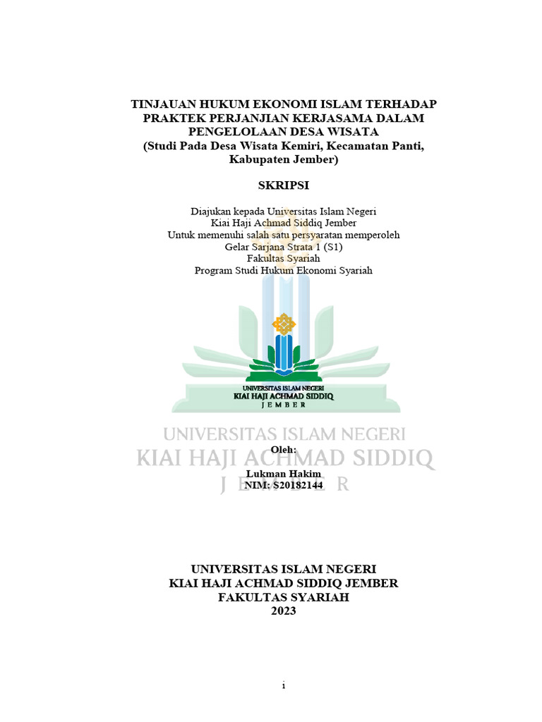Skripsi Lukman Hakim 2023 | PDF