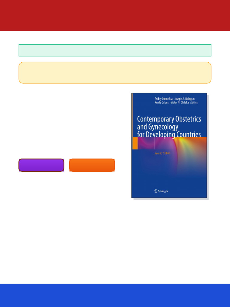 (Ebook PDF) CONTEMPORARY OBSTETRICS AND GYNECOLOGY FOR DEVELOPING COUNTRIES SPRINGER NATURE 2nd ...