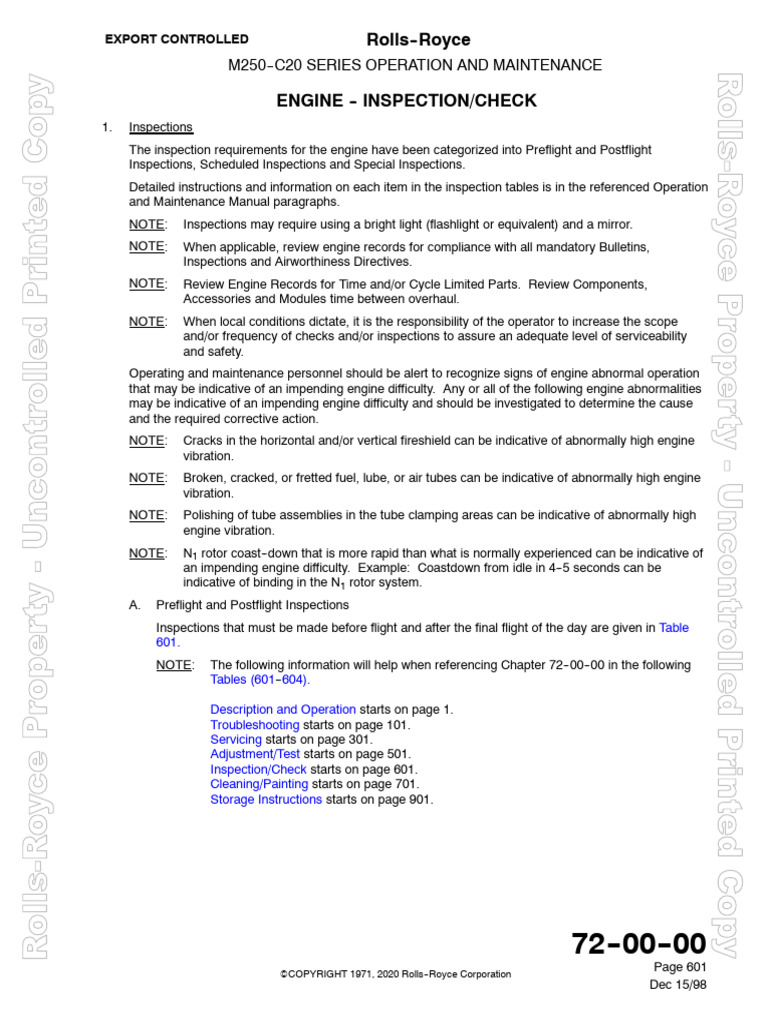 M250-C20 Engine Inspection Guide | PDF | Pump | Screw