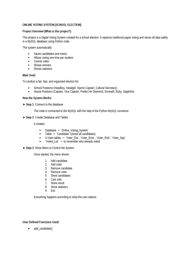 Class 12 Computer Science - Python Project - Online Voting System ...