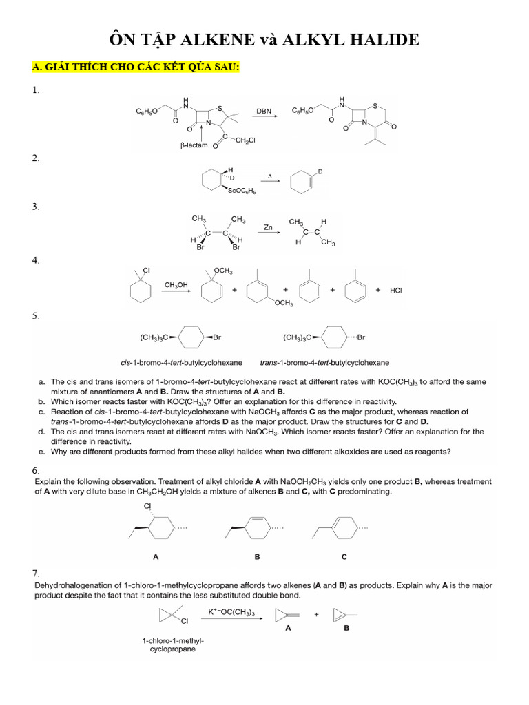 Alkene and Alkyl Halide | PDF