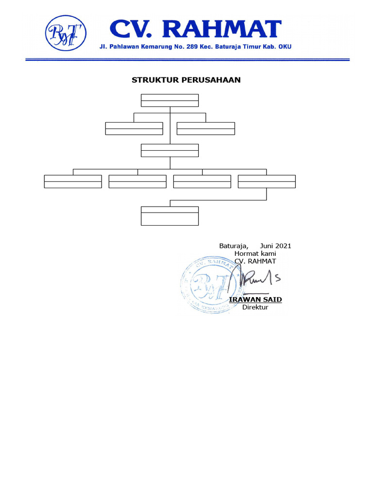 Struktur Perusahaan Cv. Rahmat | PDF