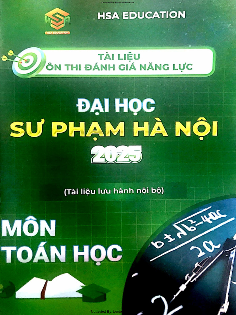 Tài Liệu Ôn Thi Đánh Giá Năng Lực Đại Học Sư Phạm Hà Nội 2025 Môn Toán PDF - HSA Education | PDF