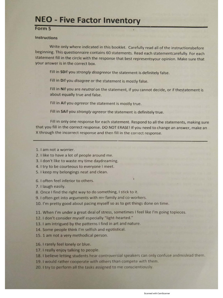 Neo Five Factor | PDF