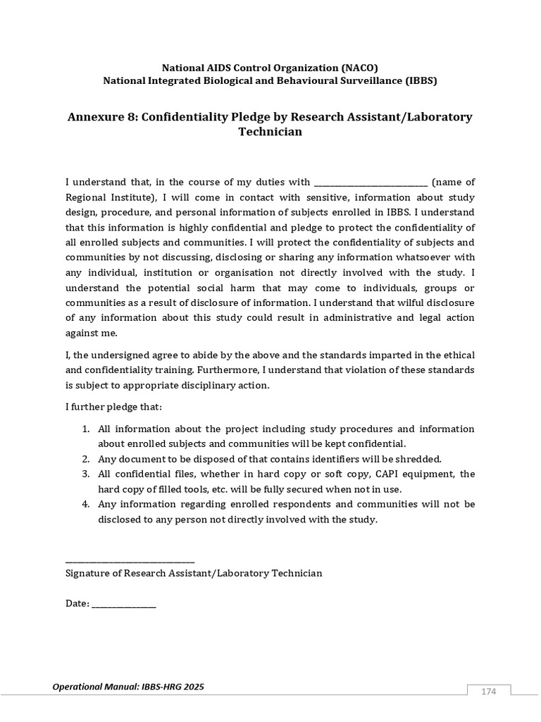 Sr. No. 16-Annexure 8 Confidentiality Pledge-15 Copies | PDF