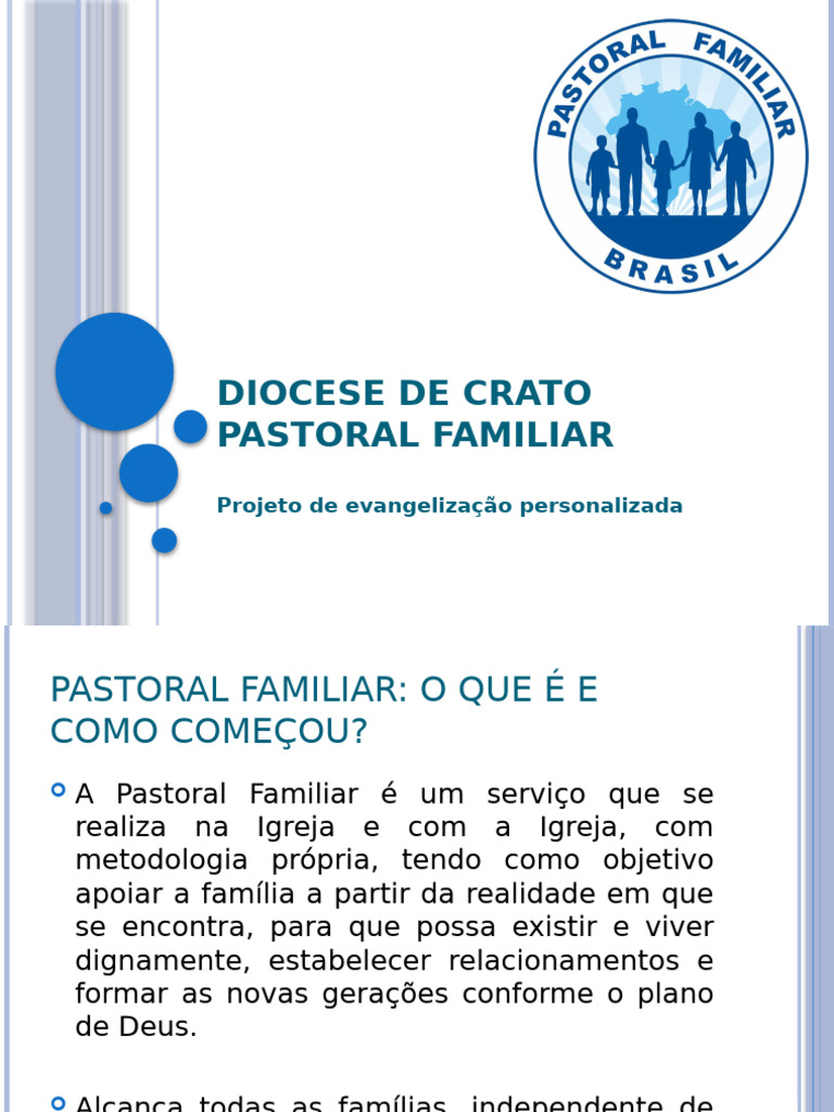 Pastoral Familiar: Evangelização e Apoio | PDF | Família | Catecismo