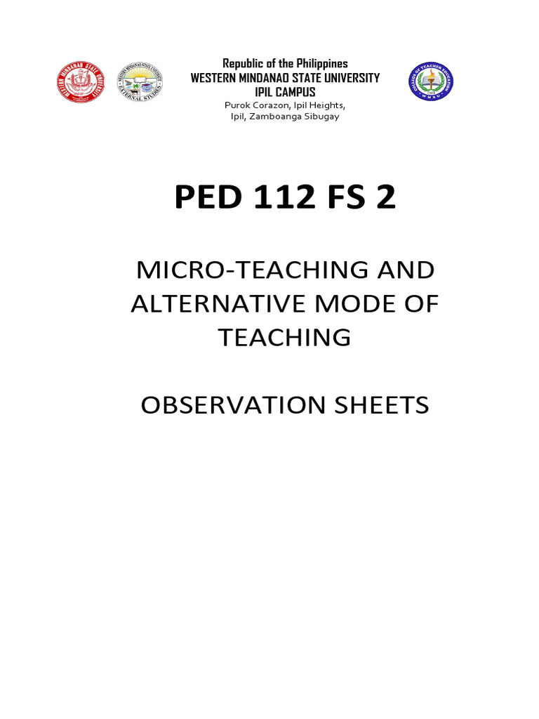FS2 Observation Sheets 1-5-091410 | PDF | Teachers | Intelligence