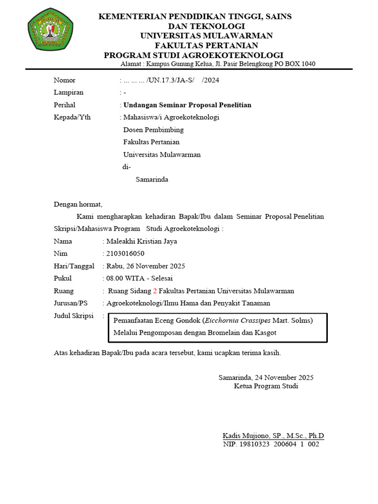 UNDANGAN MAHASISWA | PDF