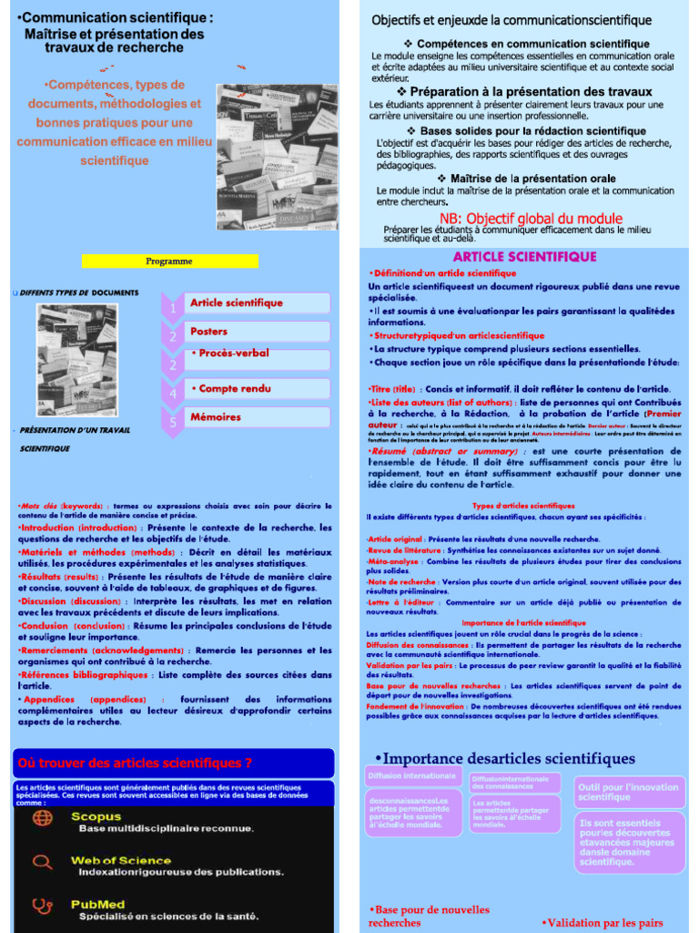 Cours de Communication Scientifique (M1 C, 2025-2026) | PDF