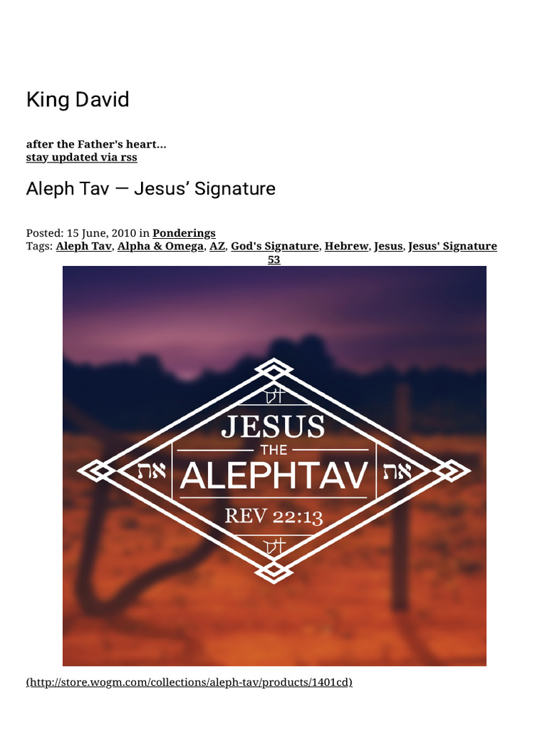 Understanding Aleph Tav: Jesus' Signature | PDF | Jesus | Religious ...