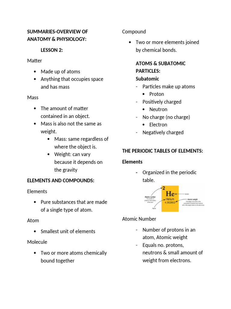 BSN - 1 Anatomy and Physiology Chapter 2 | PDF | Carbohydrates | Ion