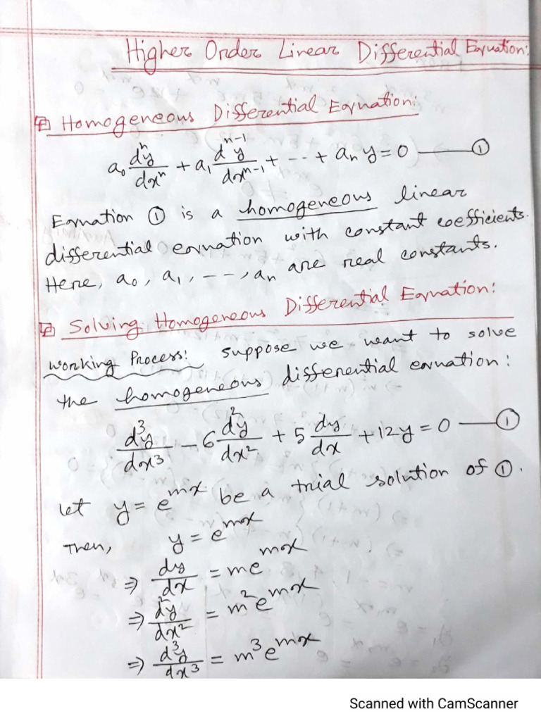Homogeneous Higher Order de | PDF